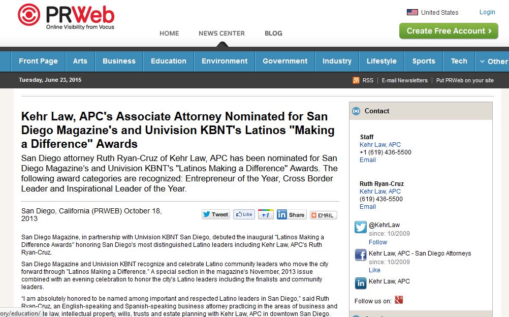 Press Releases | Ryan-Cruz Law, APC